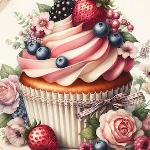 38 Images Fancy Cupcake Images Digital Art Printable Kit Instant ...