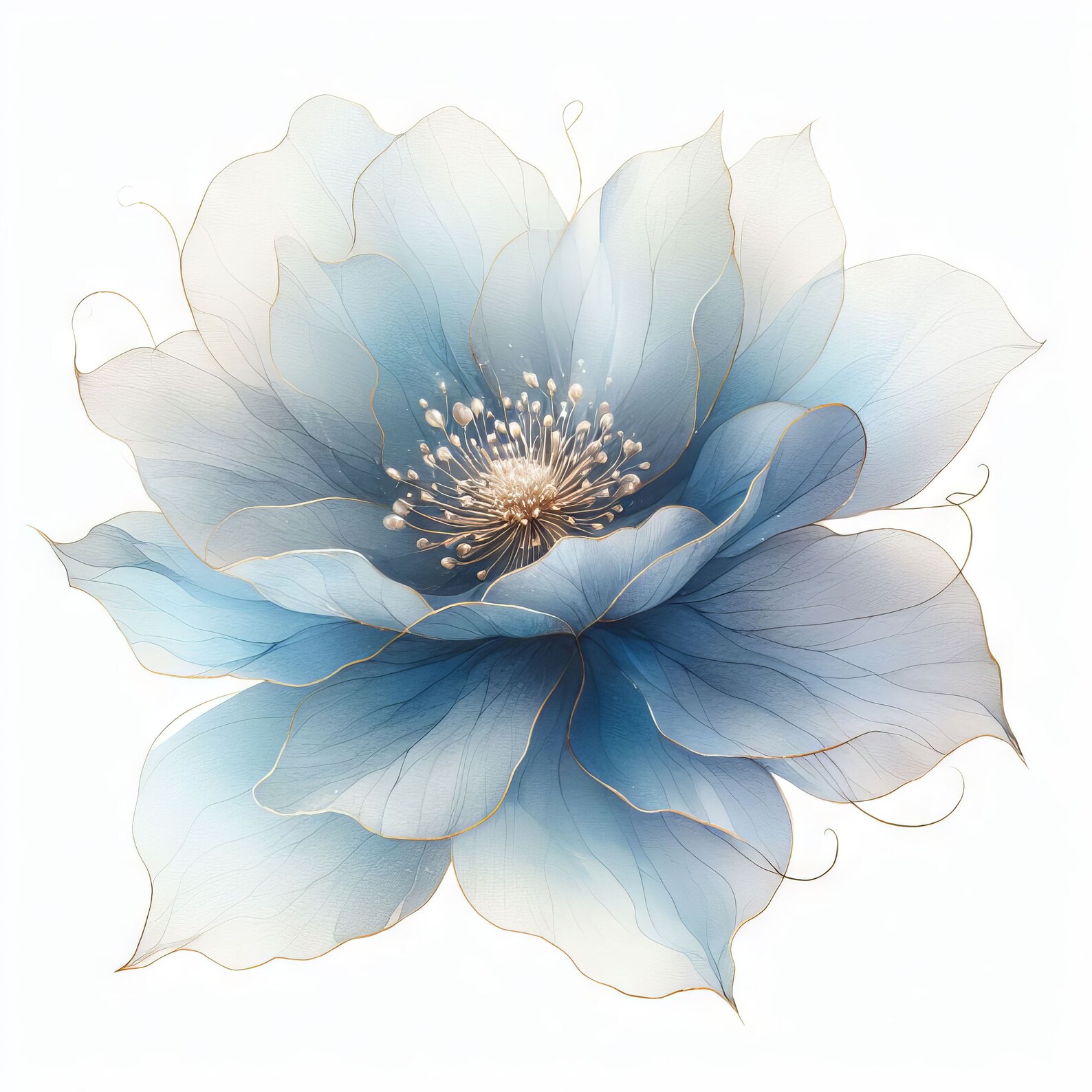 55 Images Gold Edged Flower Images Digital Kit Digital Art Printable ...