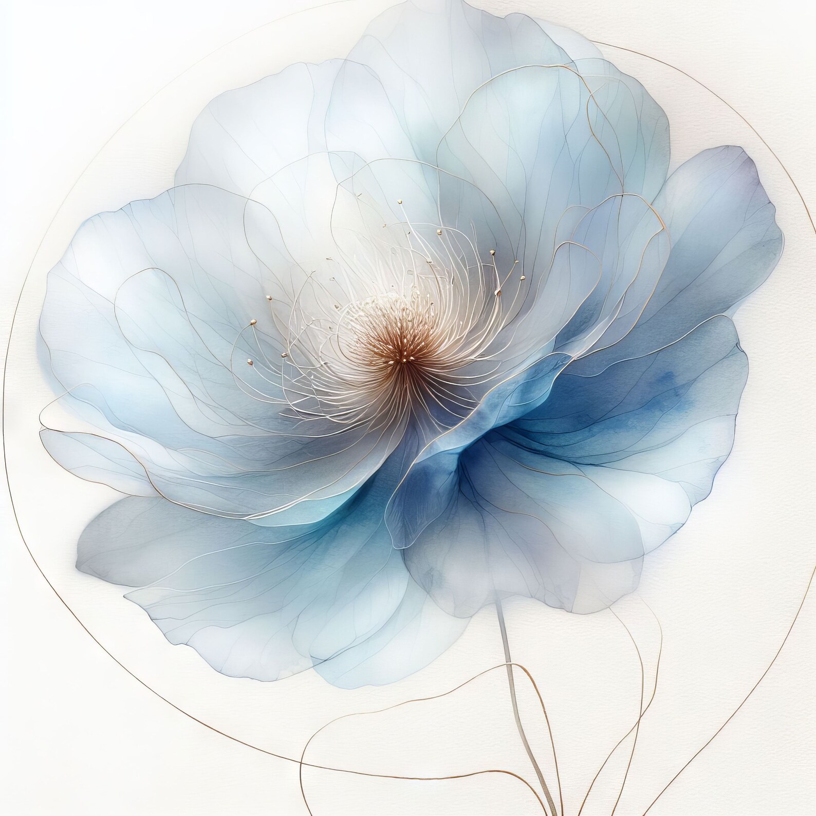 55 Images Gold Edged Flower Images Digital Kit Digital Art Printable ...