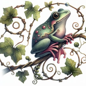 60 Images Whimsical Frog: Digital Art, Instant Digital Download ...
