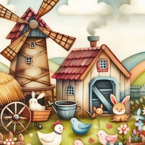 66 Images Whimsical Farm Images Digital Art Printable Kit Instant ...
