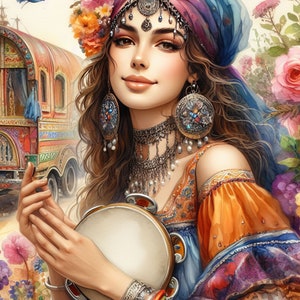 64 Images Gypsy Woman Images Digital Kit Digital Art Printable Kit ...