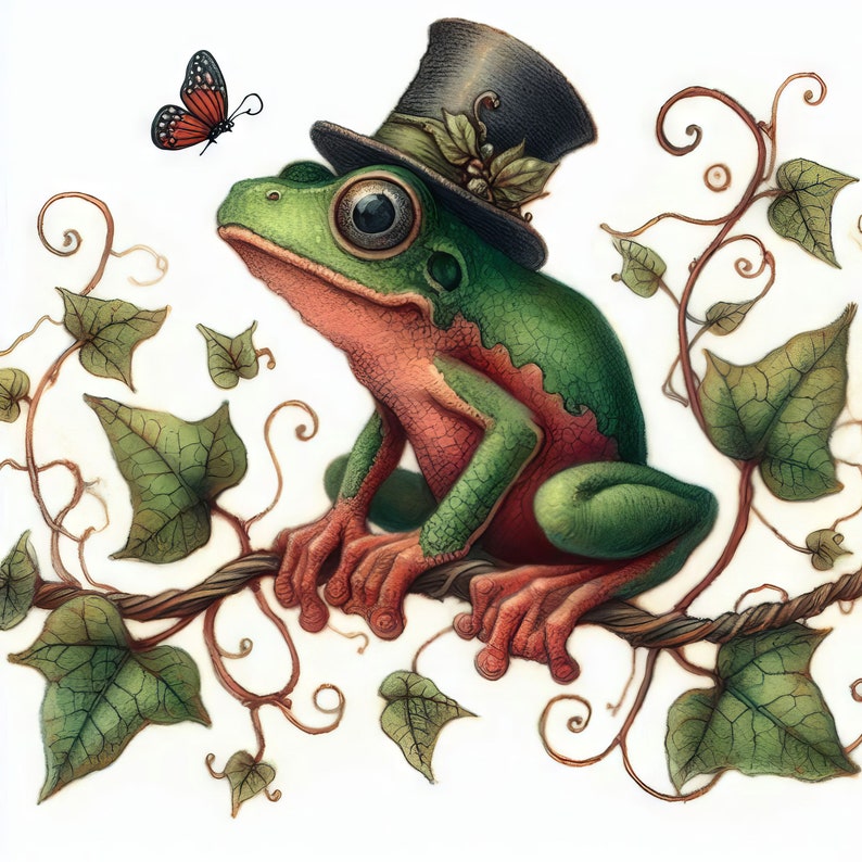 60 Images Whimsical Frog: Digital Art, Instant Digital Download ...