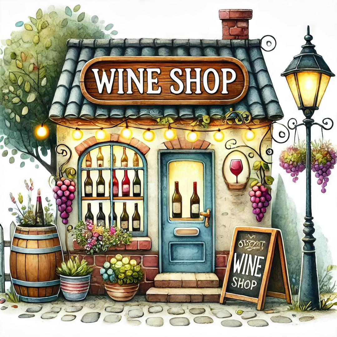 50 Images Wine Shop Images Digital Art Printable Kit Instant Digital ...