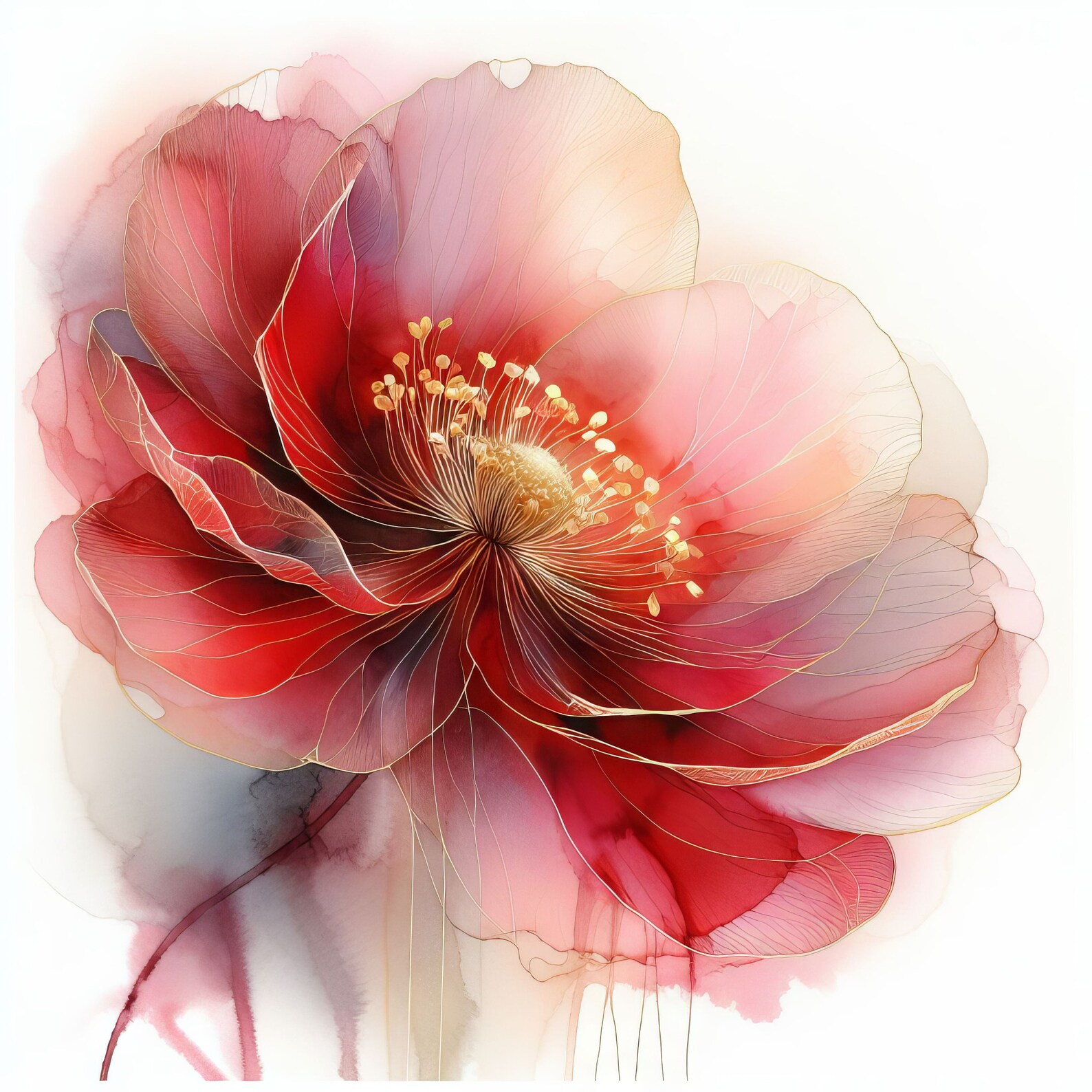 55 Images Gold Edged Flower Images Digital Kit Digital Art Printable ...