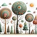 55 Images Whimsical Trees Images Digital Kit Digital Art Printable Kit ...
