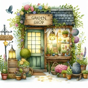 50 Images Garden Shop: Digital Art, Printable Instant Digital Download ...