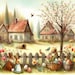 50 Images Whimsical Spring Village Images Digital Art Printable Kit ...