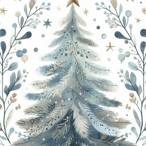 39 Images Nordic Blue Christmas Trees: Digital Art, Printable Download ...