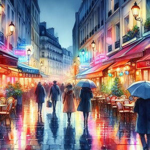 50 Images Paris at Night Images Digital Art Printable Kit Instant ...