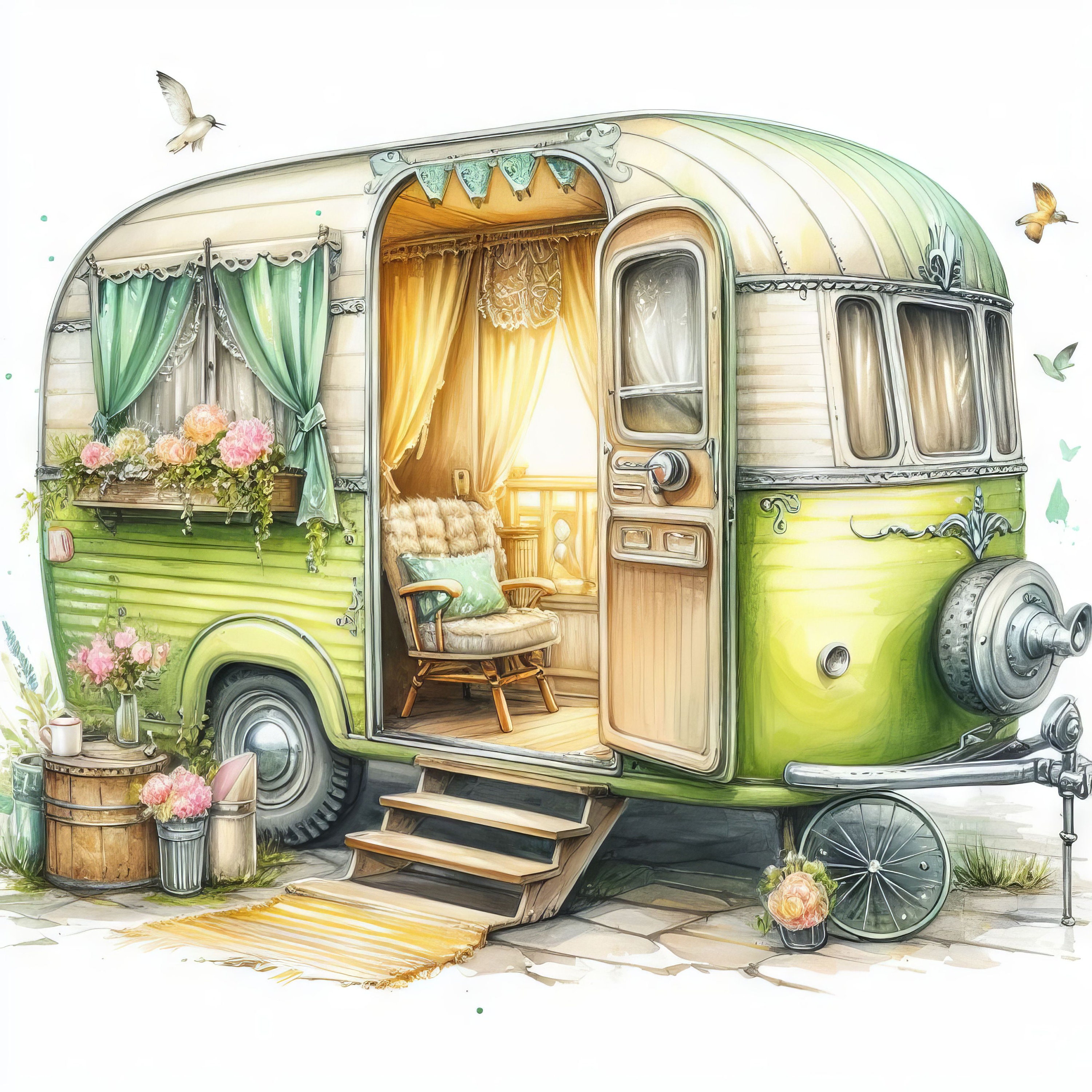 55 Images Cozy Trailer: JPG Images Digital Kit Digital Art Printable ...