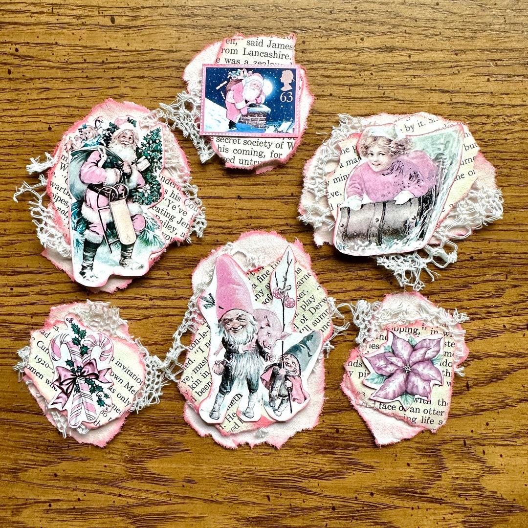 Set of 6 Vintage Holiday Snippet Clusters for Your Junk Journal or ...