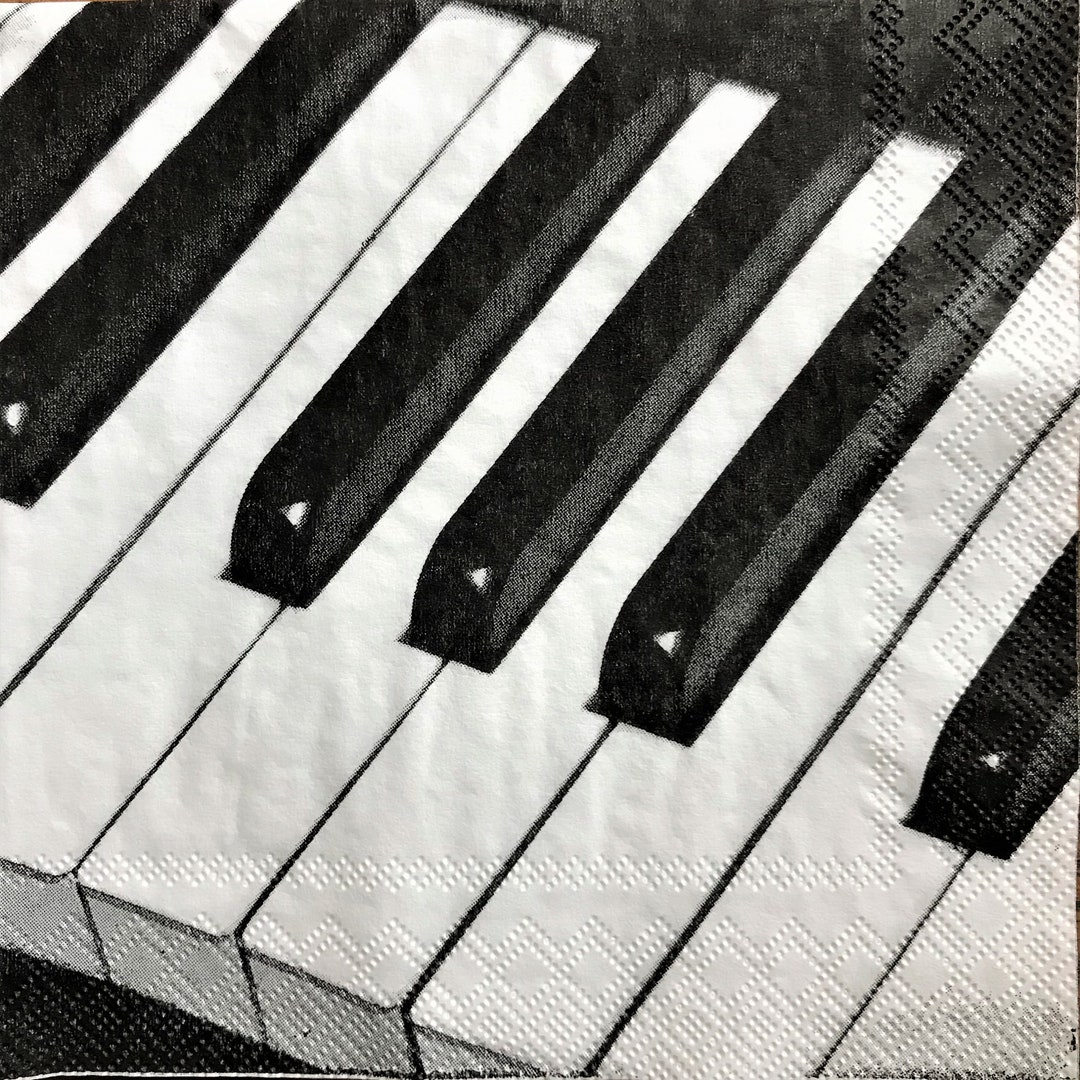 Decoupage Napkins, 5" X 5", Piano Keys Napkin, Scrapbooking, Decoupage ...