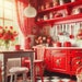 40 Images Retro Red Kitchen Images Digital Art Printable Kit Instant ...