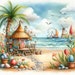 50 Images Whimsical Beach Vacation: Digital Art, Printable Digital ...