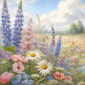 75 Images Pastel Meadow Images Digital Art Printable Instant Digital ...