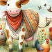 46 Images Whimsical Cow Images Digital Art Printable Instant Digital ...
