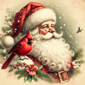 50 Santa and Cardinal Images #2 Digital Art Instant Digital Download ...
