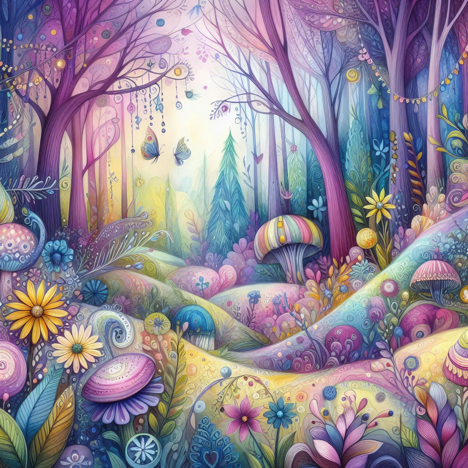 50 Images Spring Forest Fantasy Images Digital Art Printable Kit ...