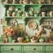 40 Images Retro Green Kitchen Images Digital Art Printable Kit Instant ...