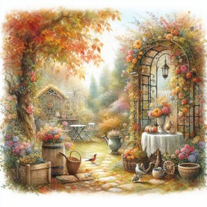 47 Images Shabby Chic Fall Garden Images Digital Kit Digital Art ...