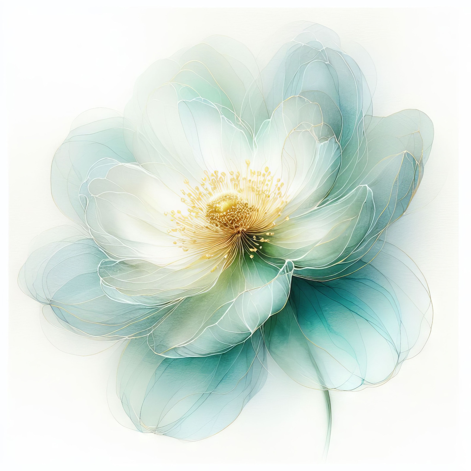 55 Images Gold Edged Flower Images Digital Kit Digital Art Printable ...