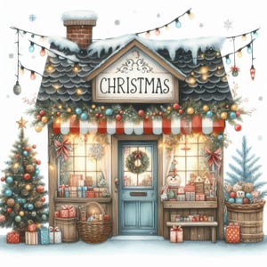 50 Images Christmas Shop Images Digital Art Printable Instant Digital ...