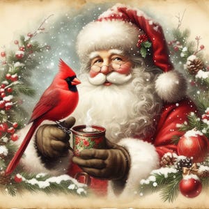 50 Santa and Cardinal Images #2 Digital Art Instant Digital Download ...