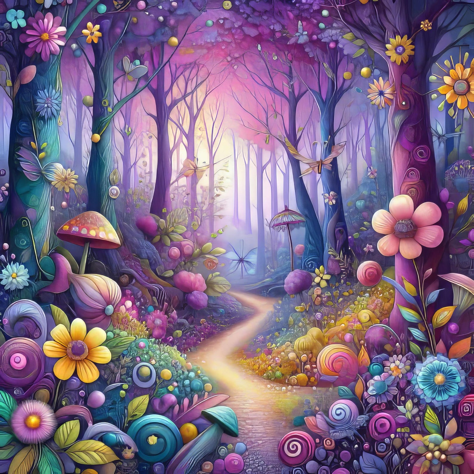 50 Images Spring Forest Fantasy Images Digital Art Printable Kit ...