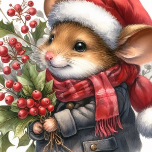 34 Images Christmas Mouse Images Digital Art Printable Instant Digital ...