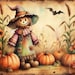 60 Images Scarecrow in Pumpkin Patch Digital Art Printable Kit Instant ...