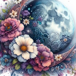 55 Images Magnificent Moon Images Digital Art Jpeg Printable Instant ...