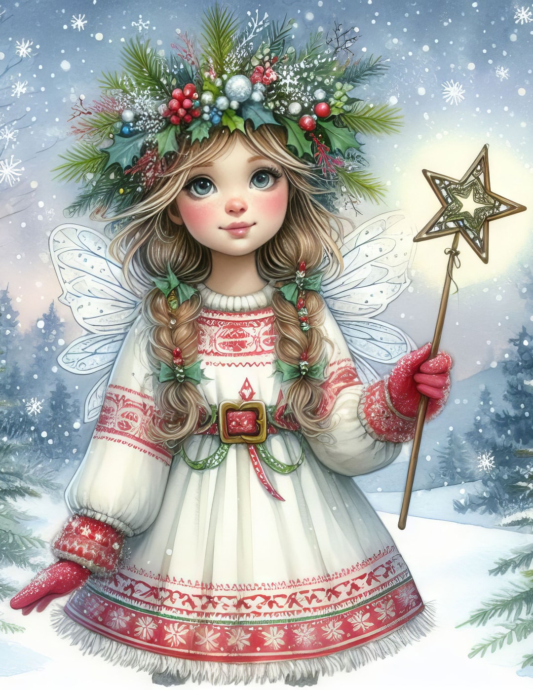 60 Images Christmas Fairy Images Digital Art Printable Instant Digital ...