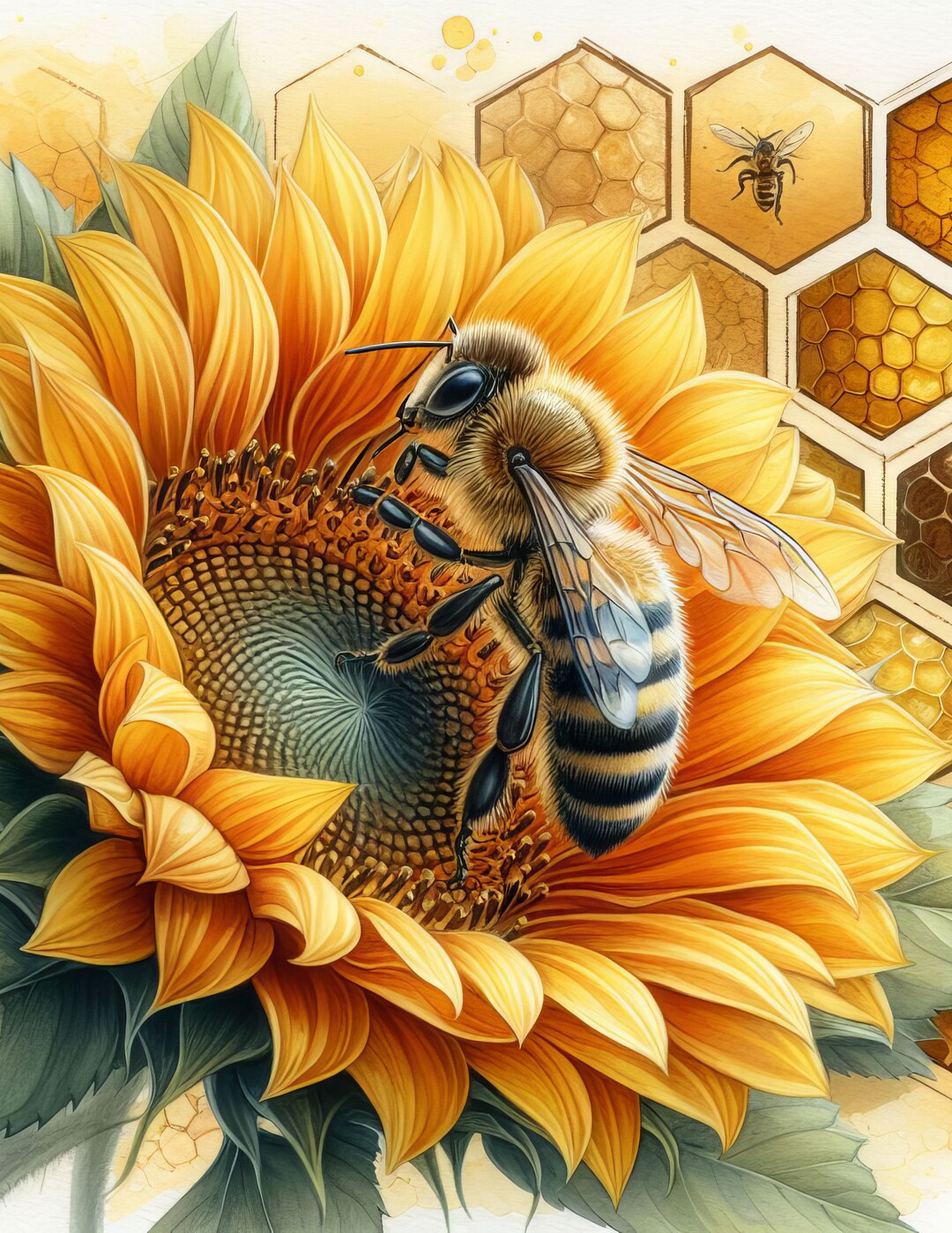 64 Images Bees and Hives: Digital Art Printable Instant Digital ...