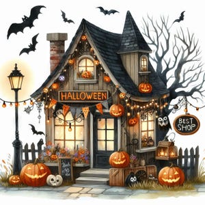 50 Images Halloween Shop Images Digital Art Printable Kit Instant ...
