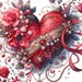40 Images Fancy Hearts in Pink and Red: Printable Digital Download ...