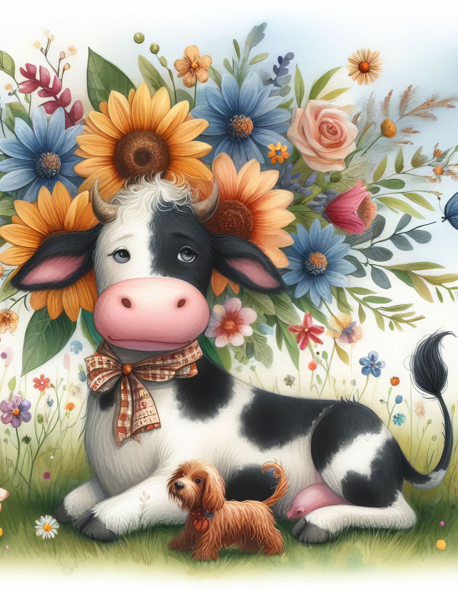 46 Images Whimsical Cow: JPEG Images, Digital Art, Printable Instant ...