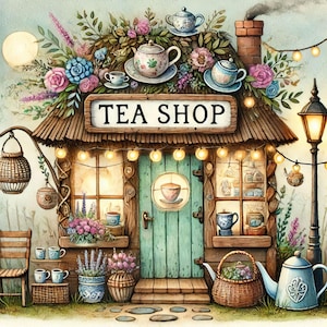 45 Images Tea Shop Images Digital Art Printable Instant Digital ...