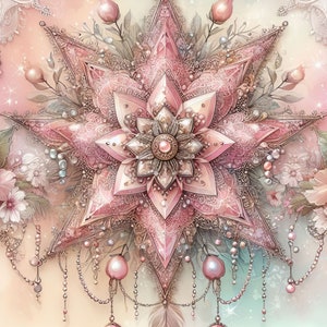 42 Images Bohemian Pink Star Images Digital Art Printable Kit Instant ...