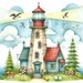 60 Images Whimsical Lighthouse Images Digital Art Printable Instant ...