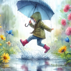 66 Images Rainy Day Children: Printable Instant Digital Download ...