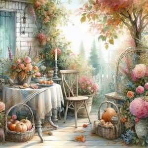 47 Images Shabby Chic Fall Garden Images Digital Kit Digital Art ...