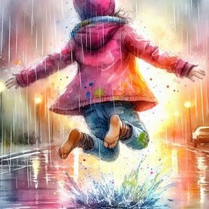 66 Images Rainy Day Children Images Digital Art Printable Instant ...