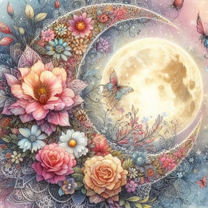 55 Images Magnificent Moon Images Digital Art Jpeg Printable Instant ...