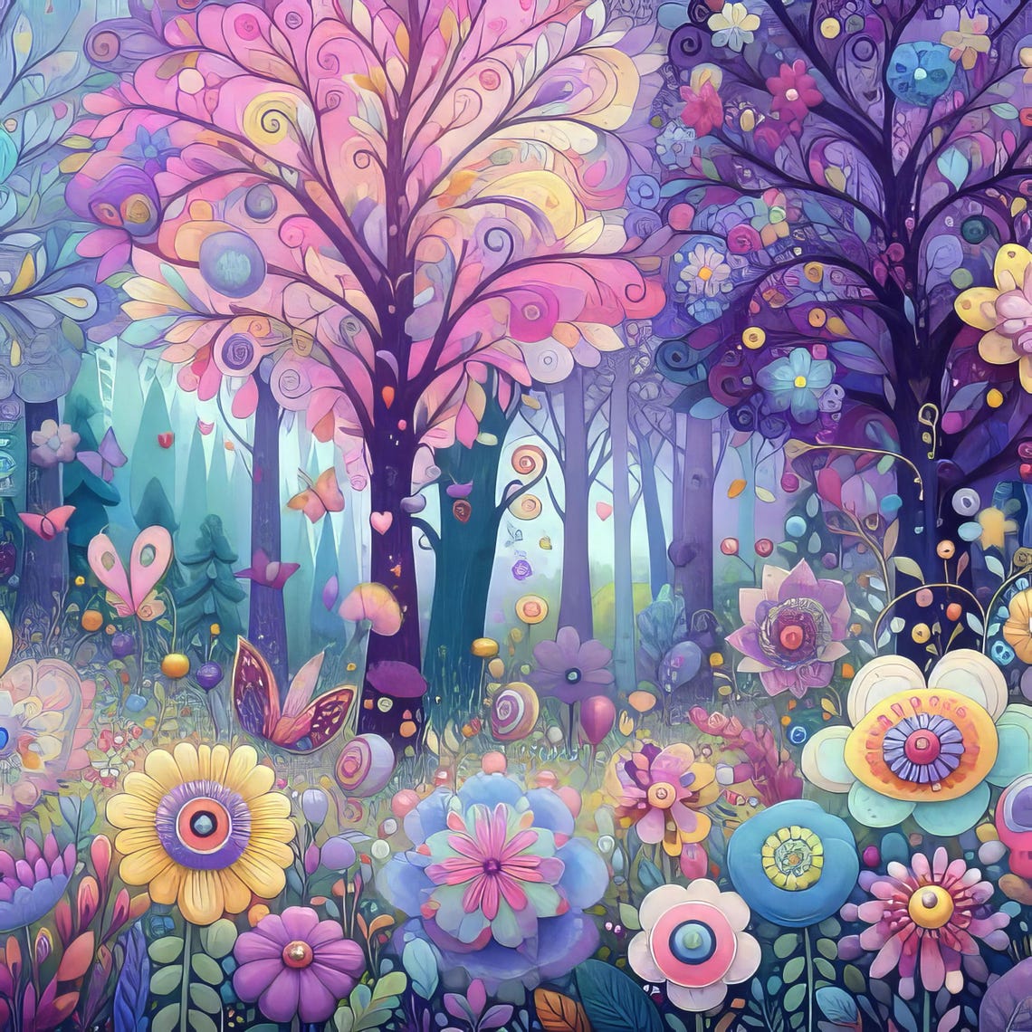 50 Images Spring Forest Fantasy Images Digital Art Printable Kit ...