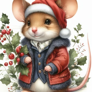 34 Images Christmas Mouse Images Digital Art Printable Instant Digital ...