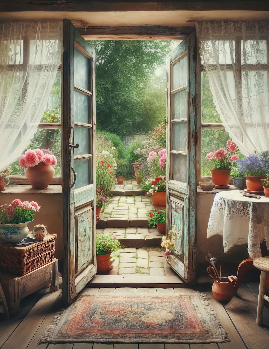 52 Images Shabby Chic Welcome: English Cottage, Instant Digital ...