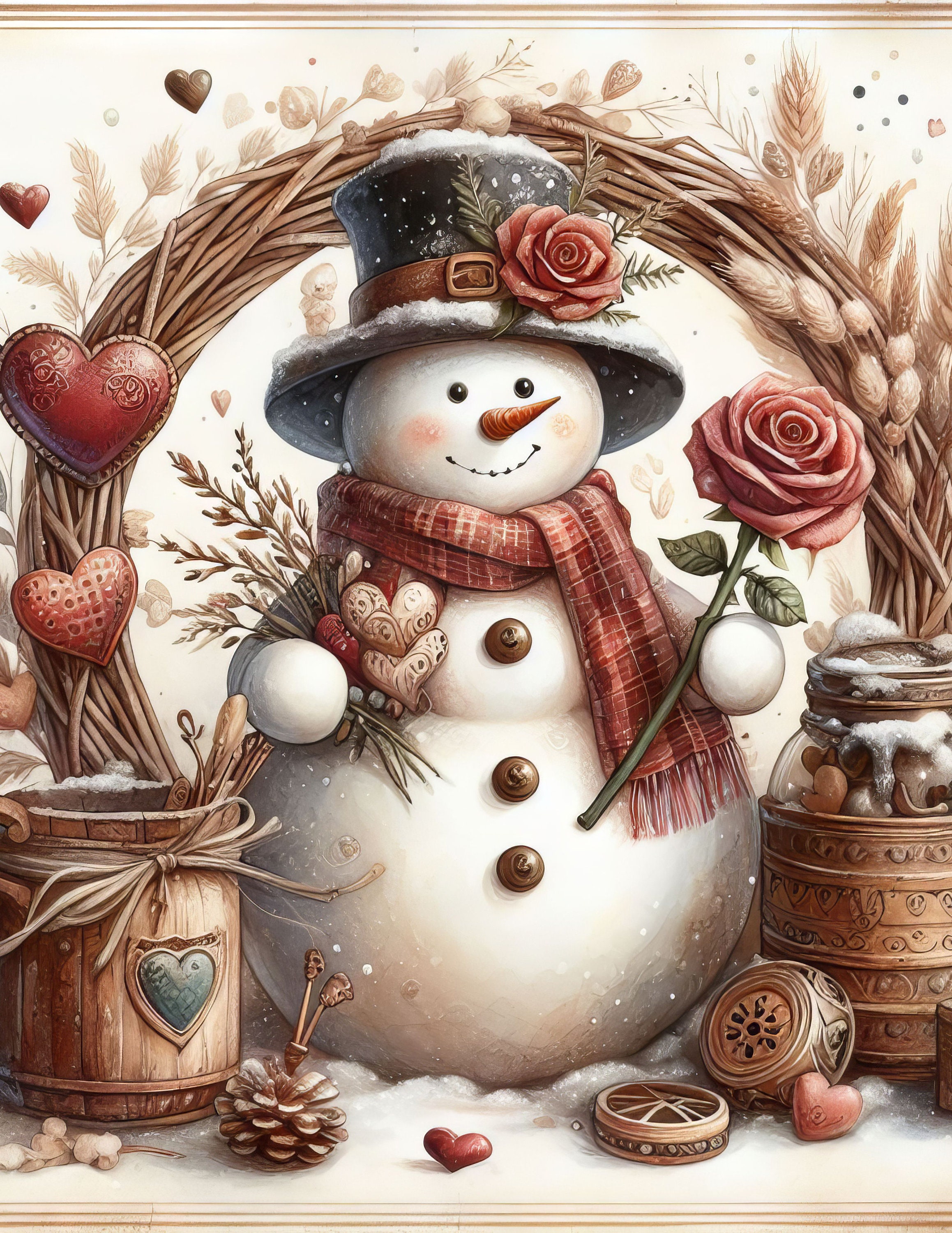 42 Images Valentine Snowman Images Digital Art Printable Instant ...