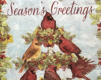 Cardinal Tree Napkin - Etsy