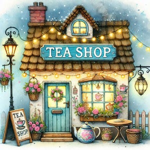 45 Images Tea Shop Images Digital Art Printable Instant Digital ...